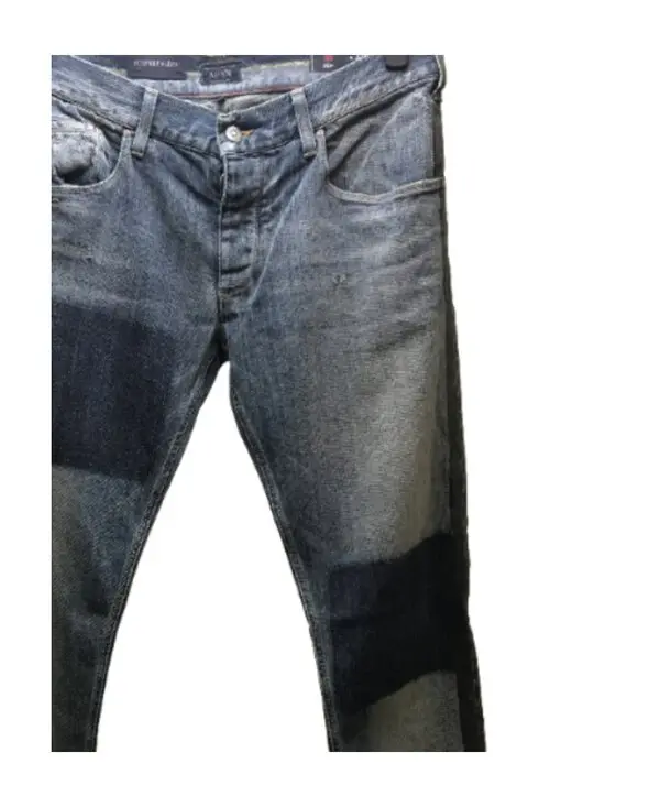 Emporio Armani Straight Leg Jeans With Patchwork Detail