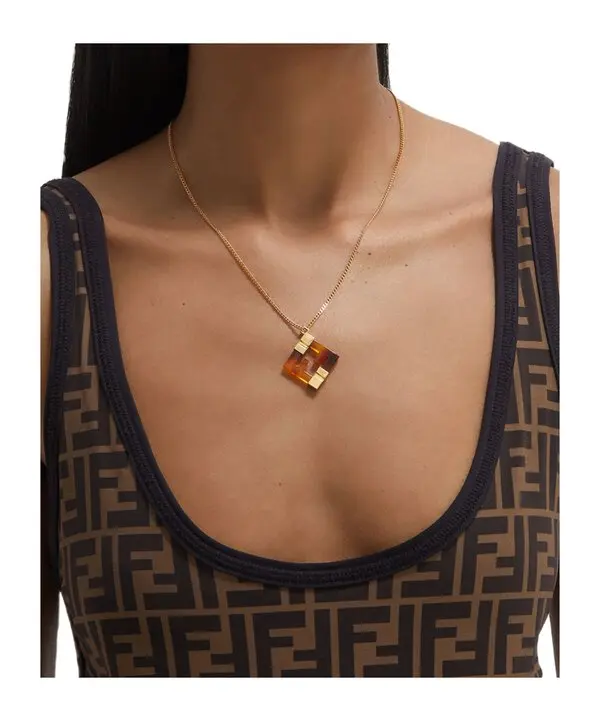Fendi Chain Necklace With Forever Pendant