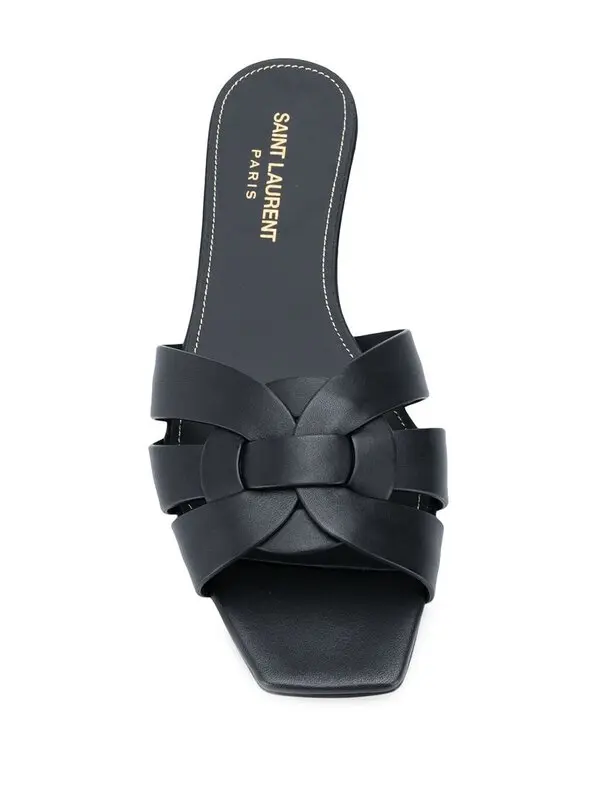 Saint Laurent Tribute Slip-on Sandals - Black