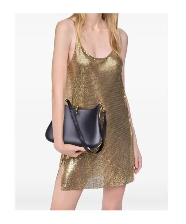 Rabanne Medium Ring Leather Shoulder Bag