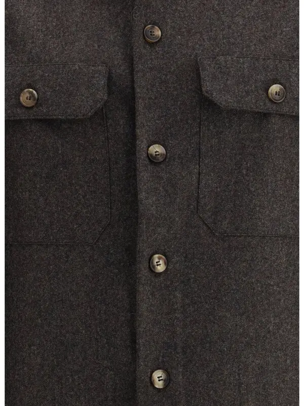 Brunello Cucinelli Flap Pocket Long-sleeved Shirt