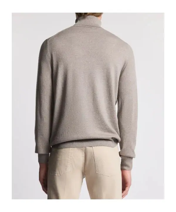 FAY Turtleneck Knitwear With Logo Label - Brown