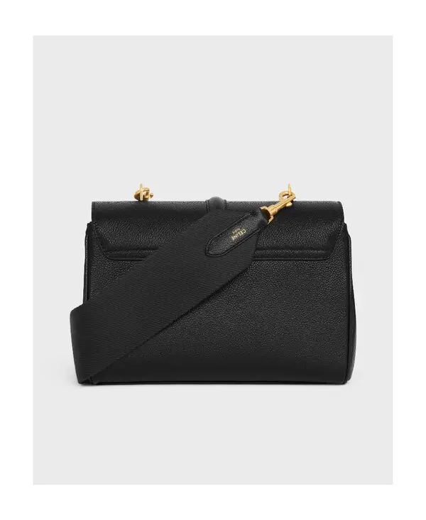 Celine Teen Soft 16 Bag In Grained Calfskin - Black