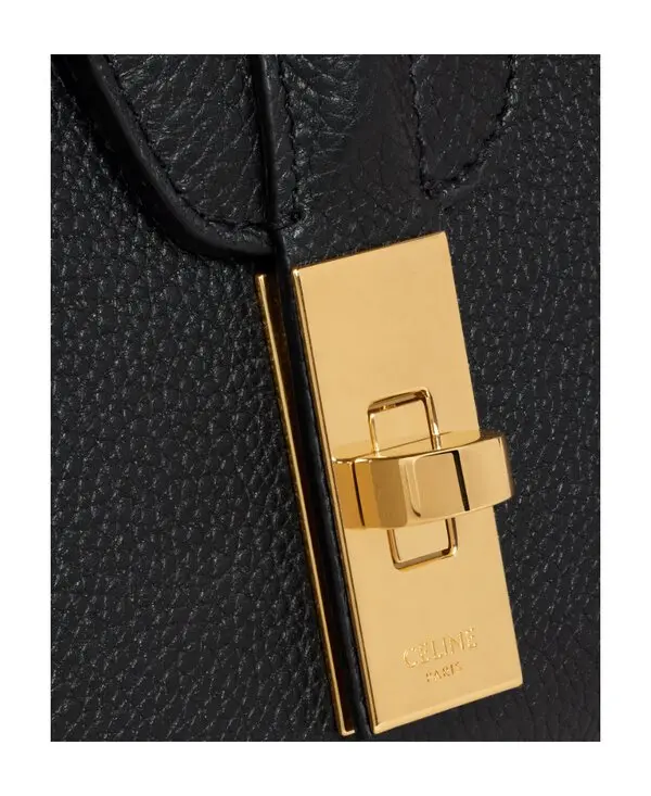 Celine Teen Soft 16 Bag In Grained Calfskin - Black
