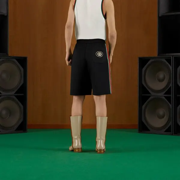 Gucci Technical Jersey Shorts With Gg Print