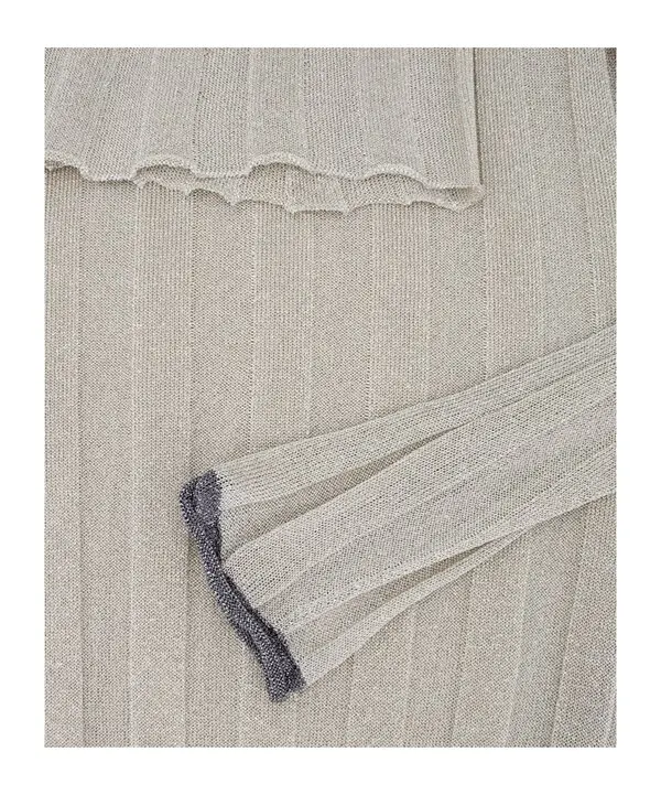 Fabiana Filippi Lurex Ribbed Turtleneck Jumper - Nude