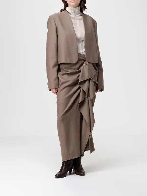 Fabiana Filippi Lurex Ribbed Turtleneck Jumper - Nude