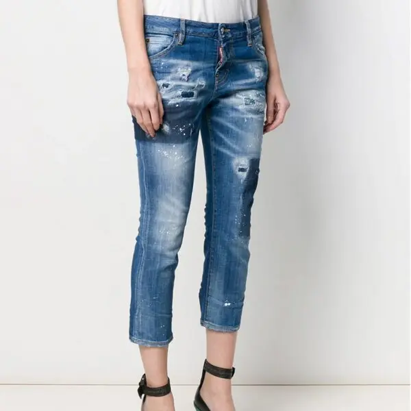 Dsquared2 Pierced Detail Jeans - Blue