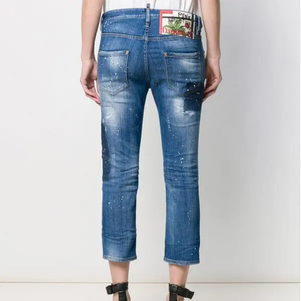 Dsquared2 Pierced Detail Jeans - Blue