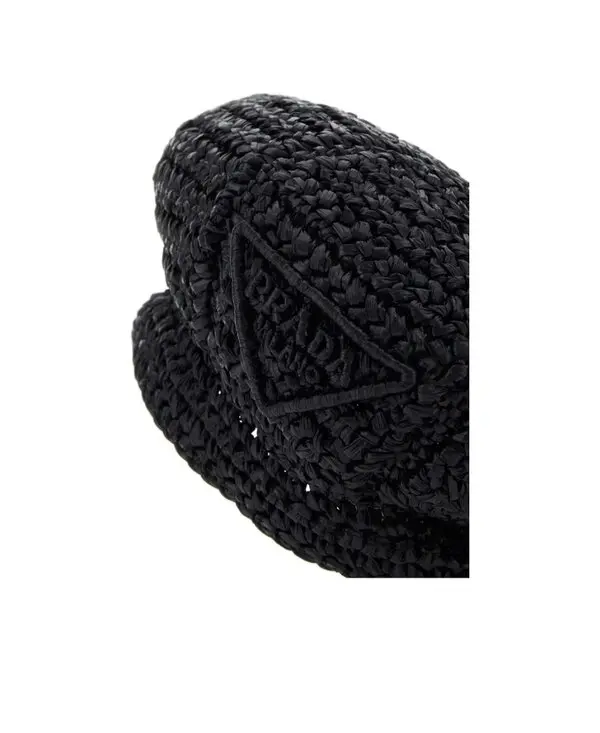Prada Woven Beret - Black
