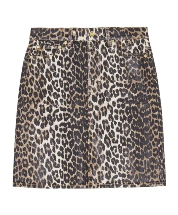 GANNI Printed Mini Skirt - Leopard