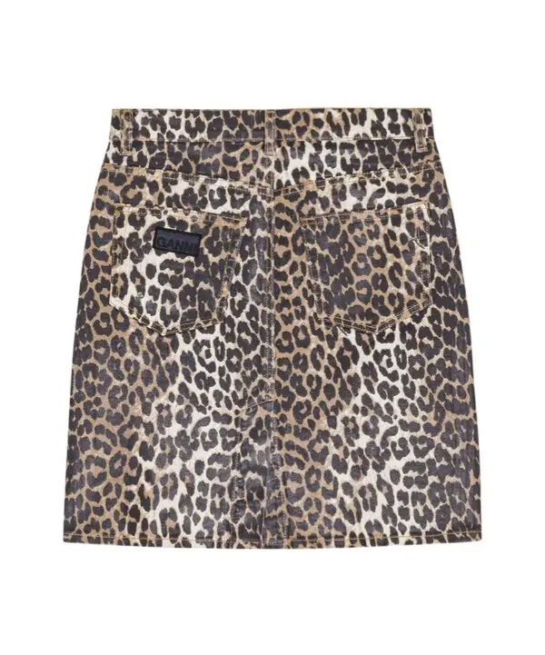GANNI Print Denim Mini Skirt