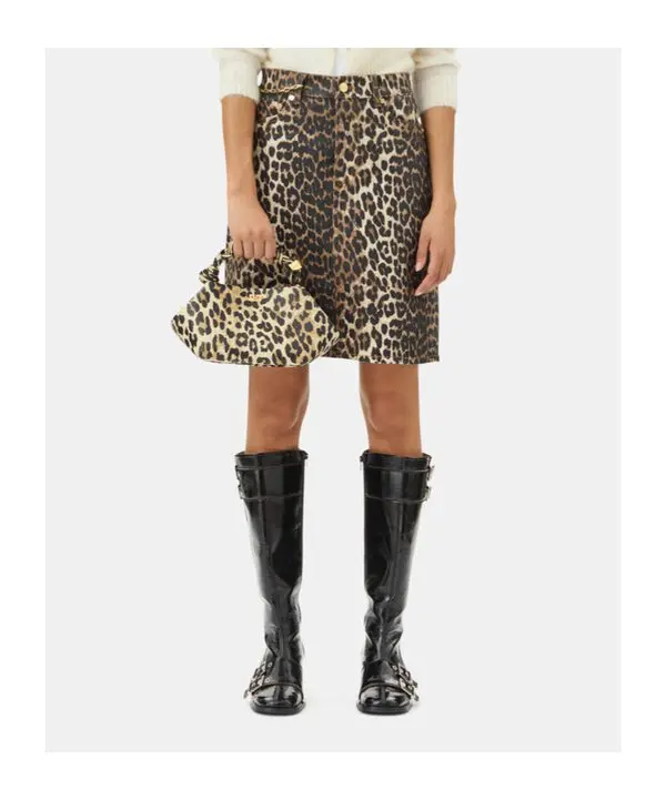 GANNI Print Denim Mini Skirt