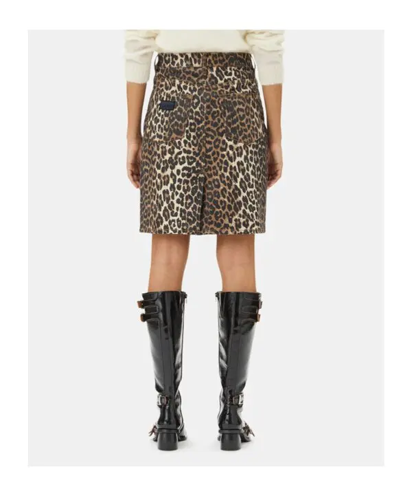 GANNI Print Denim Mini Skirt