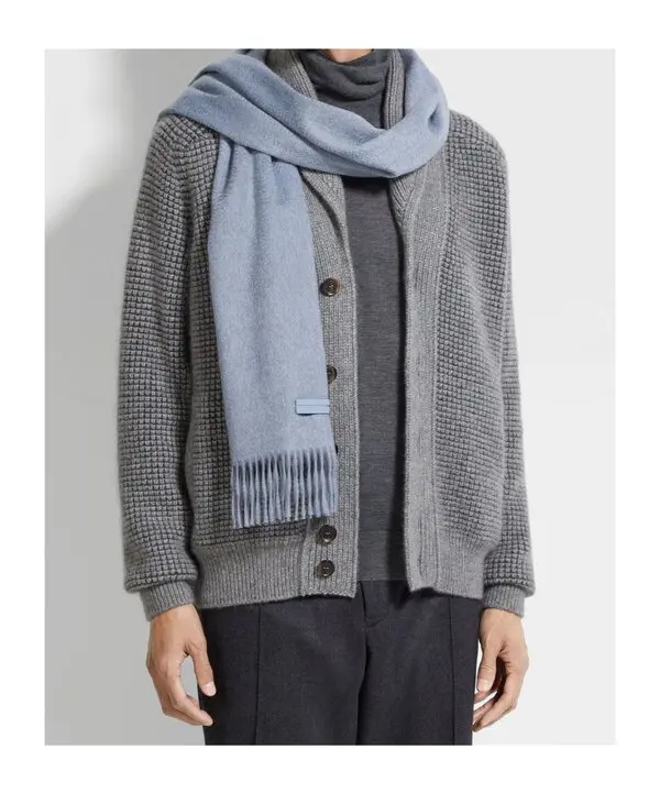 Zegna Fringed Knitted Scarf