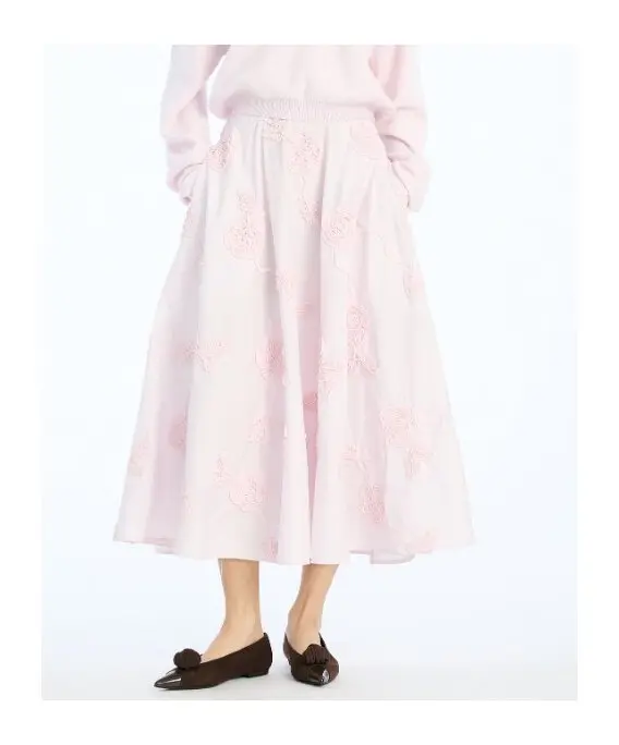 ROTATE BY BIRGER CHRISTENSEN Floral Maxi Skirt - Light Pink