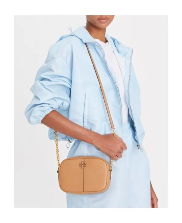 Tory Burch Mcgraw Logo Patch Camera Bag - Brown