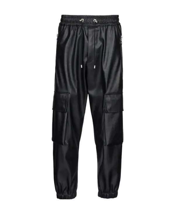 Balmain Faux Leather Cargo Trousers