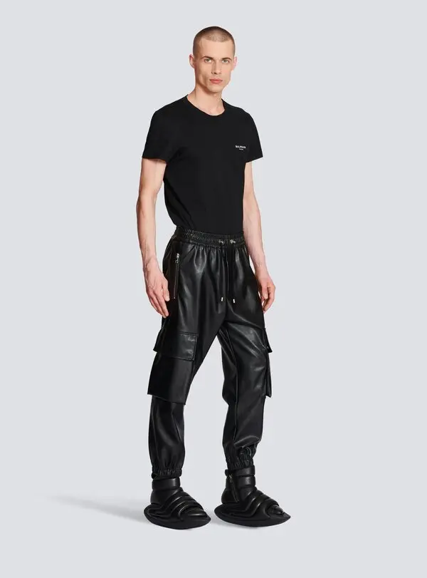 Balmain Faux Leather Cargo Trousers