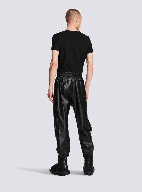 Balmain Faux Leather Cargo Trousers