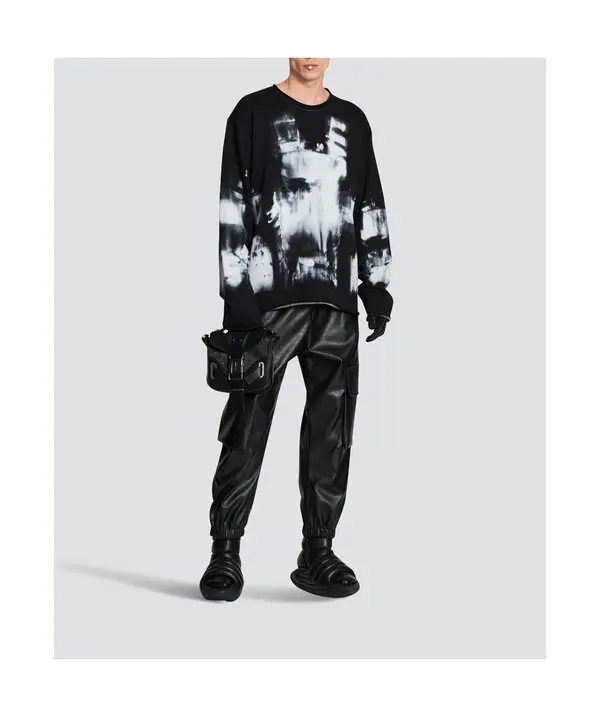 Balmain Faux Leather Cargo Trousers