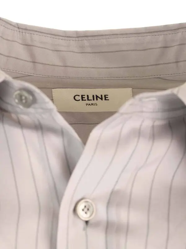 Celine Loose Shirt In Striped Silk