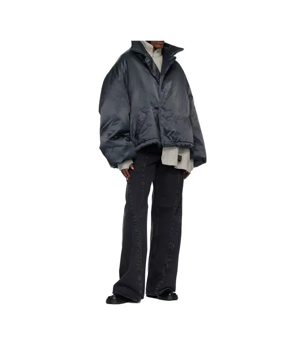 MAISON MARGIELA Ribbed Knit Fingerless Gloves With Drawstring Logo Patch - Grey