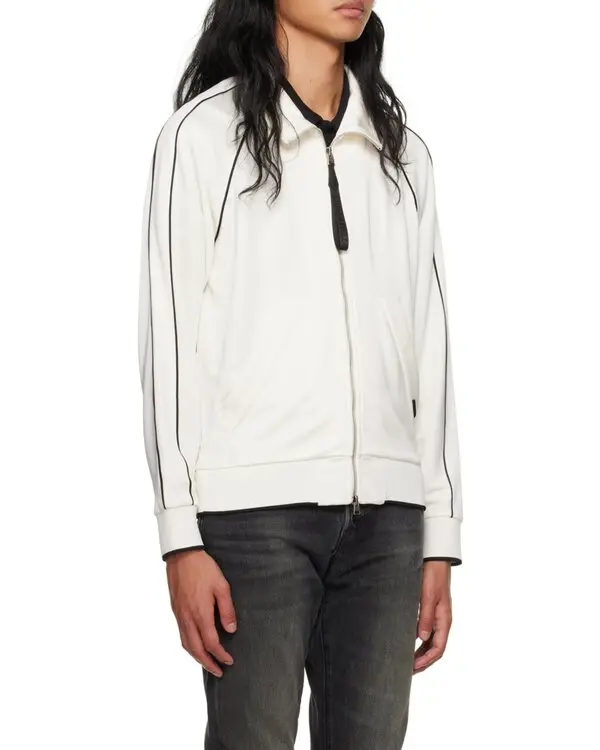 TOM FORD Logo Patch Zip-up Jacket - White