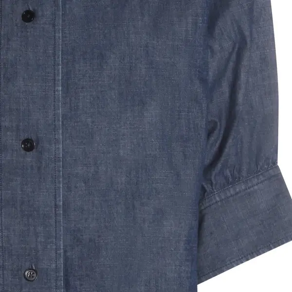 JIL SANDER Gathered-sleeve Buttoned Shirt - Indigo