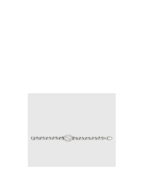 Gucci Interlocking G Sterling Silver Chain Bracelet - Gray