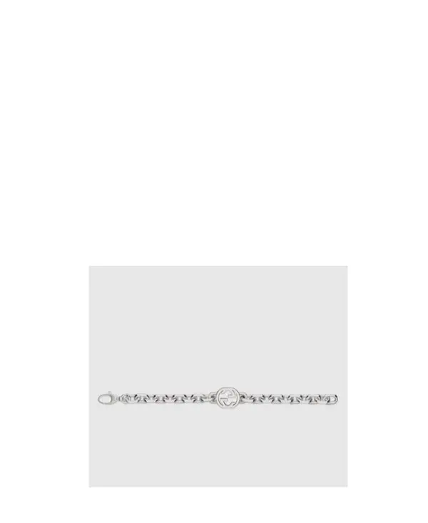 Gucci Interlocking G Sterling Silver Chain Bracelet - Gray