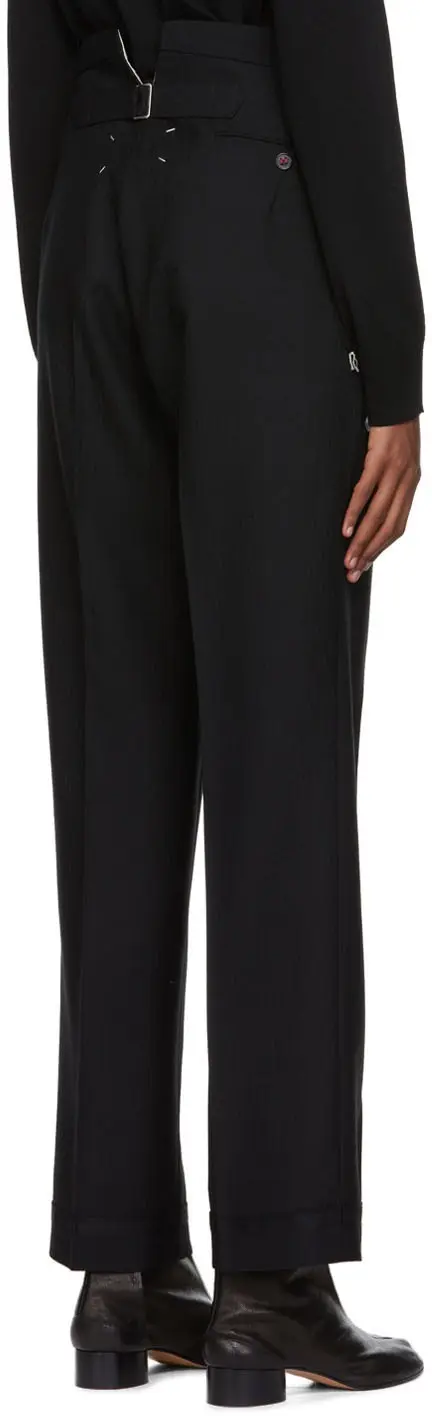 MAISON MARGIELA High-waist Herringbone Wool Trousers