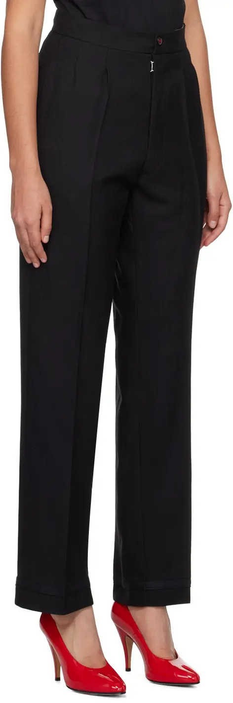 MAISON MARGIELA High-waist Herringbone Wool Trousers