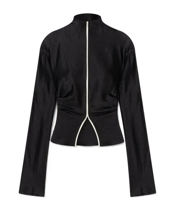 Nanushka Domini Crinkled-satin Turtleneck Top
