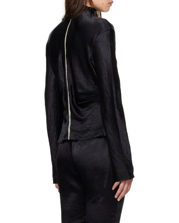 Nanushka Domini Crinkled-satin Turtleneck Top