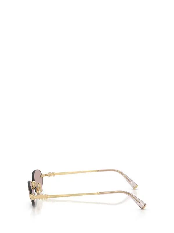 Miu Miu Oval Frame Sunglasses - Nude