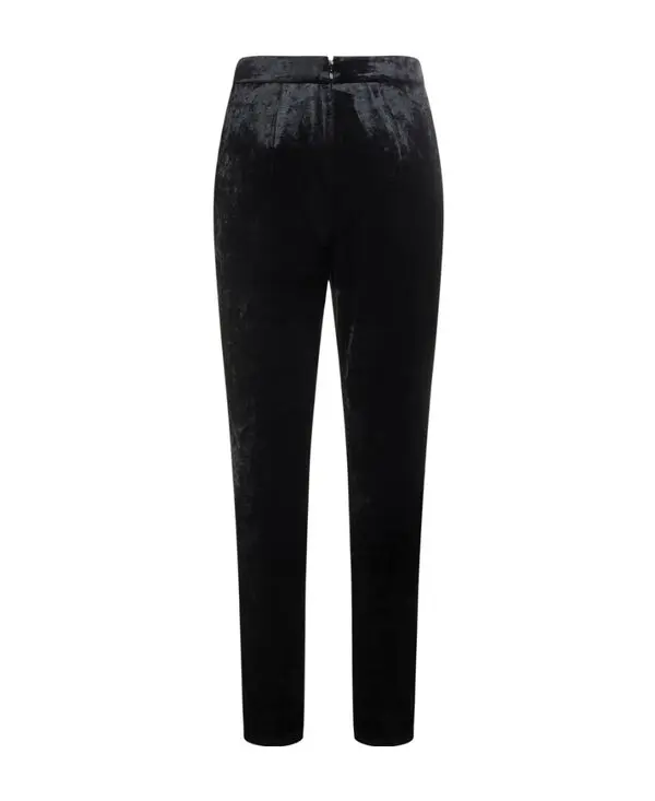 Balmain Skinny Velvet Trousers With Embossed Gold Buttons