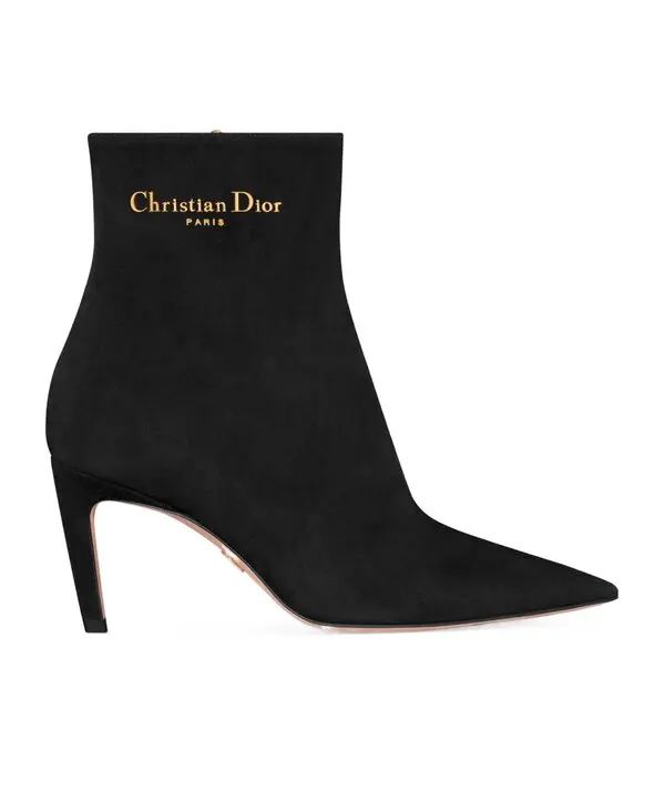 Dior Heeled Ankle Boots With Gold-tone Signature