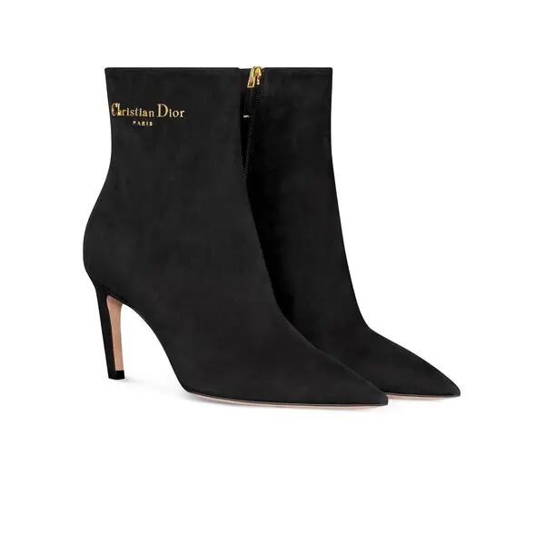 Dior Heeled Ankle Boots With Gold-tone Signature