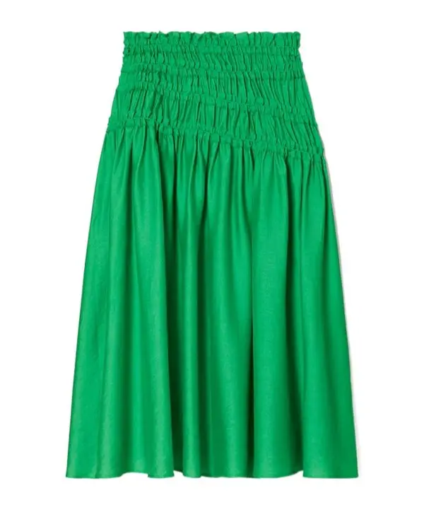 Tory Burch Ruched Midi Skirt
