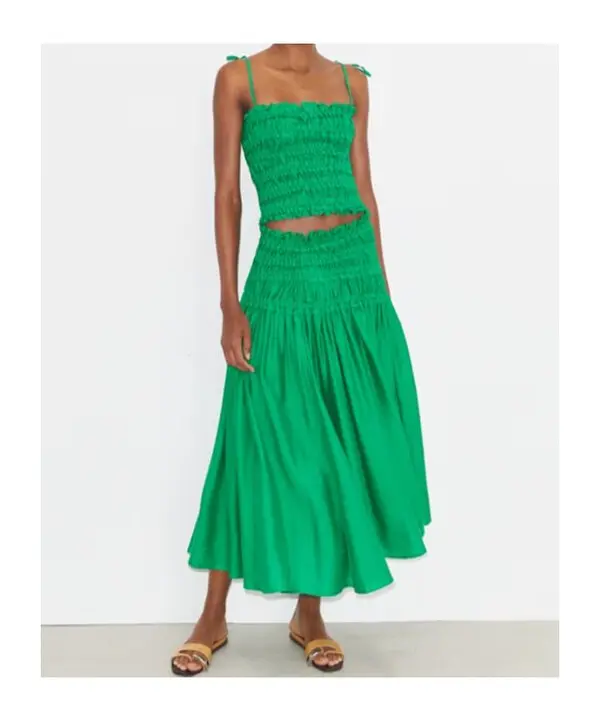 Tory Burch Ruched Midi Skirt