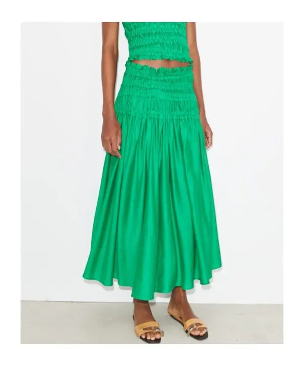 Tory Burch Ruched Midi Skirt