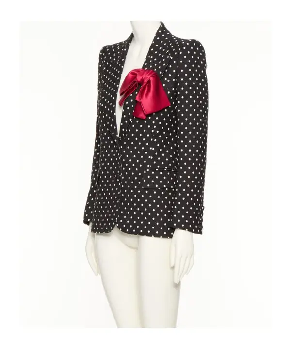 Valentino Garavani Polka Dot Printed Blazer - Black