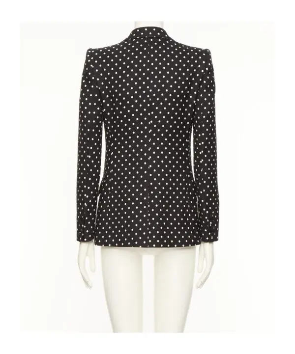 Valentino Garavani Polka Dot Printed Blazer - Black