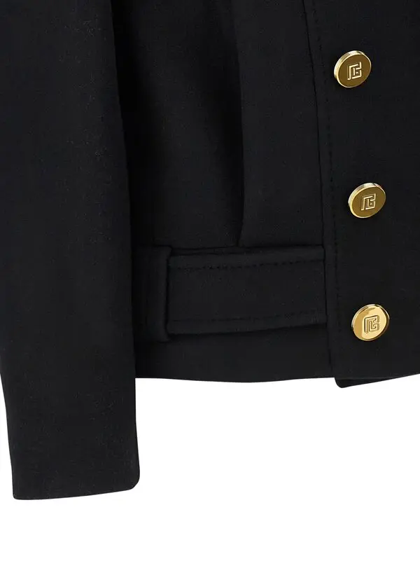 Balmain Peak-lapel Belted Coat