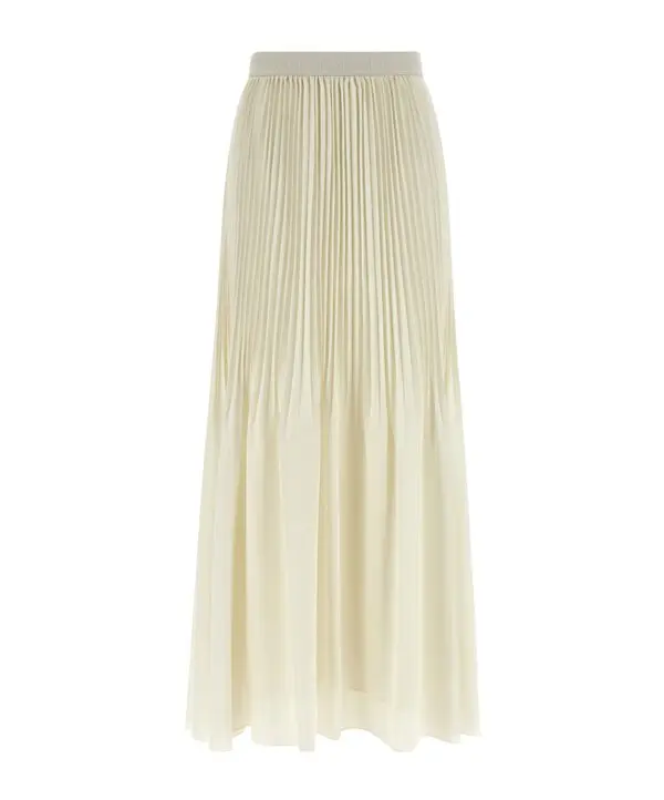 TWINSET Pleated Maxi Skirt With Logo Waistband