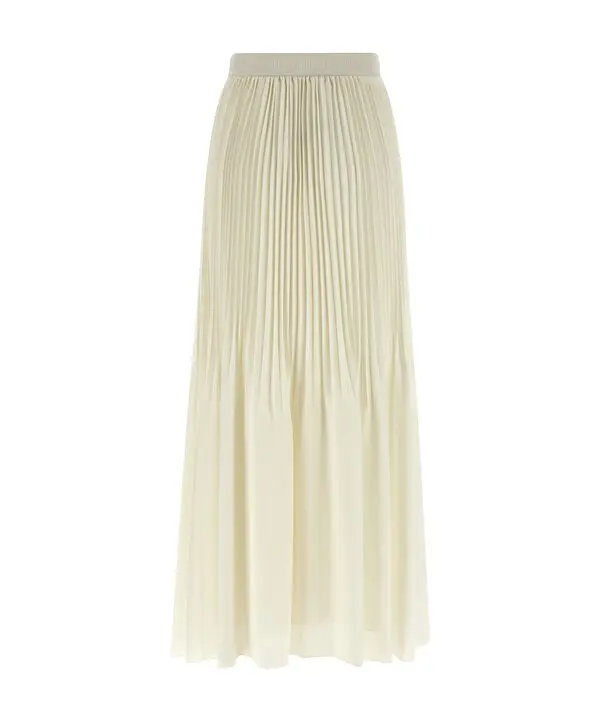TWINSET Pleated Maxi Skirt With Logo Waistband