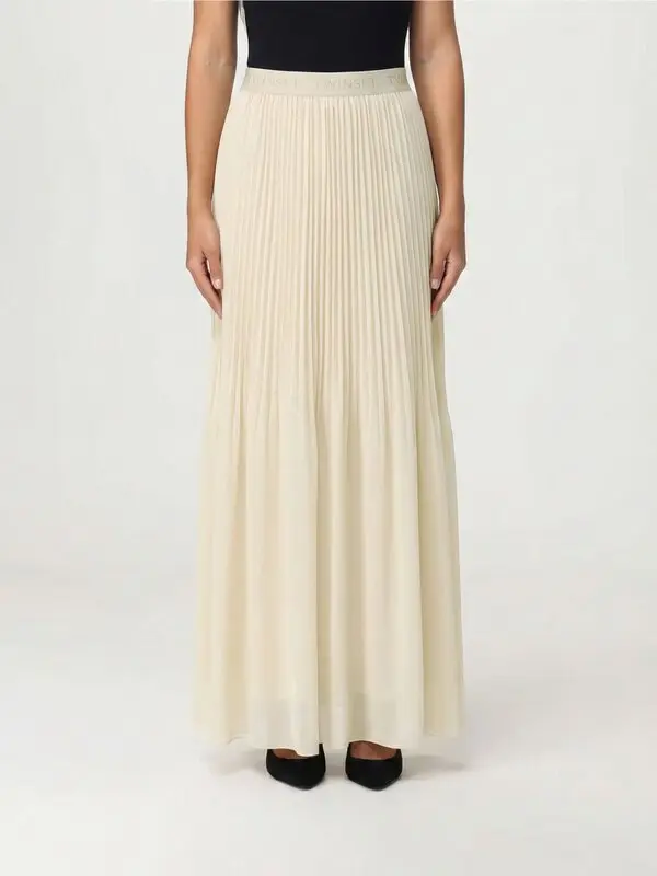 TWINSET Pleated Maxi Skirt With Logo Waistband