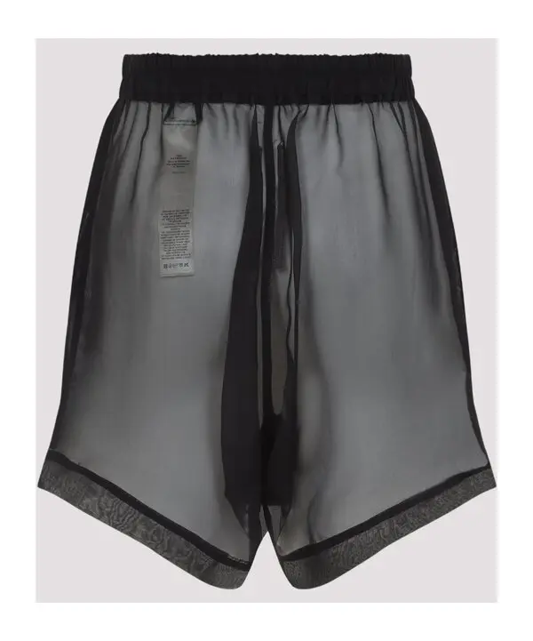 Rick Owens Semi-sheer Wide Leg Shorts - Black