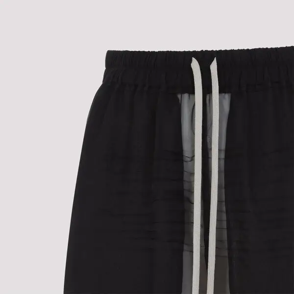 Rick Owens Semi-sheer Wide Leg Shorts - Black